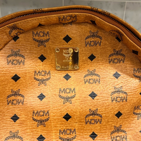 MCM | Bags | Mcm Tan Backpack Iconic Monogram Design | Poshmark